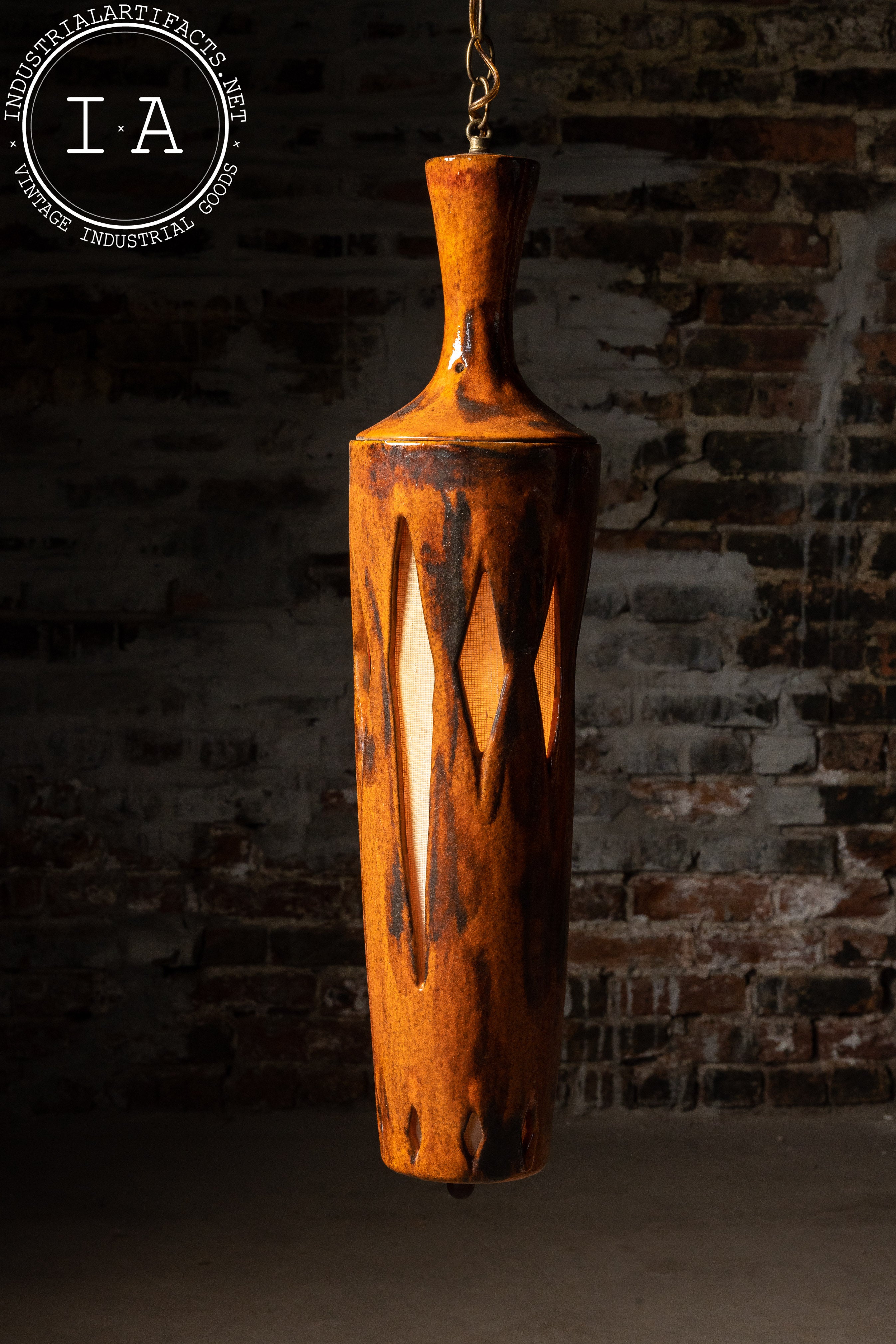 Vintage Orange Swag Lamp – Industrial Artifacts