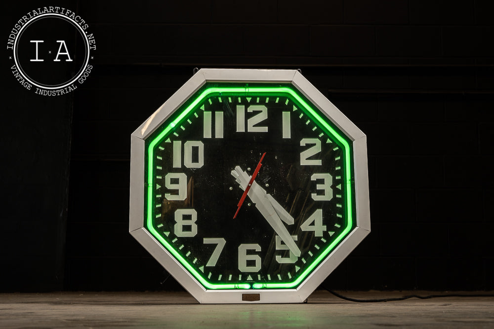 Vintage Neon Clock by Chicago Mfg. Co. – Industrial Artifacts