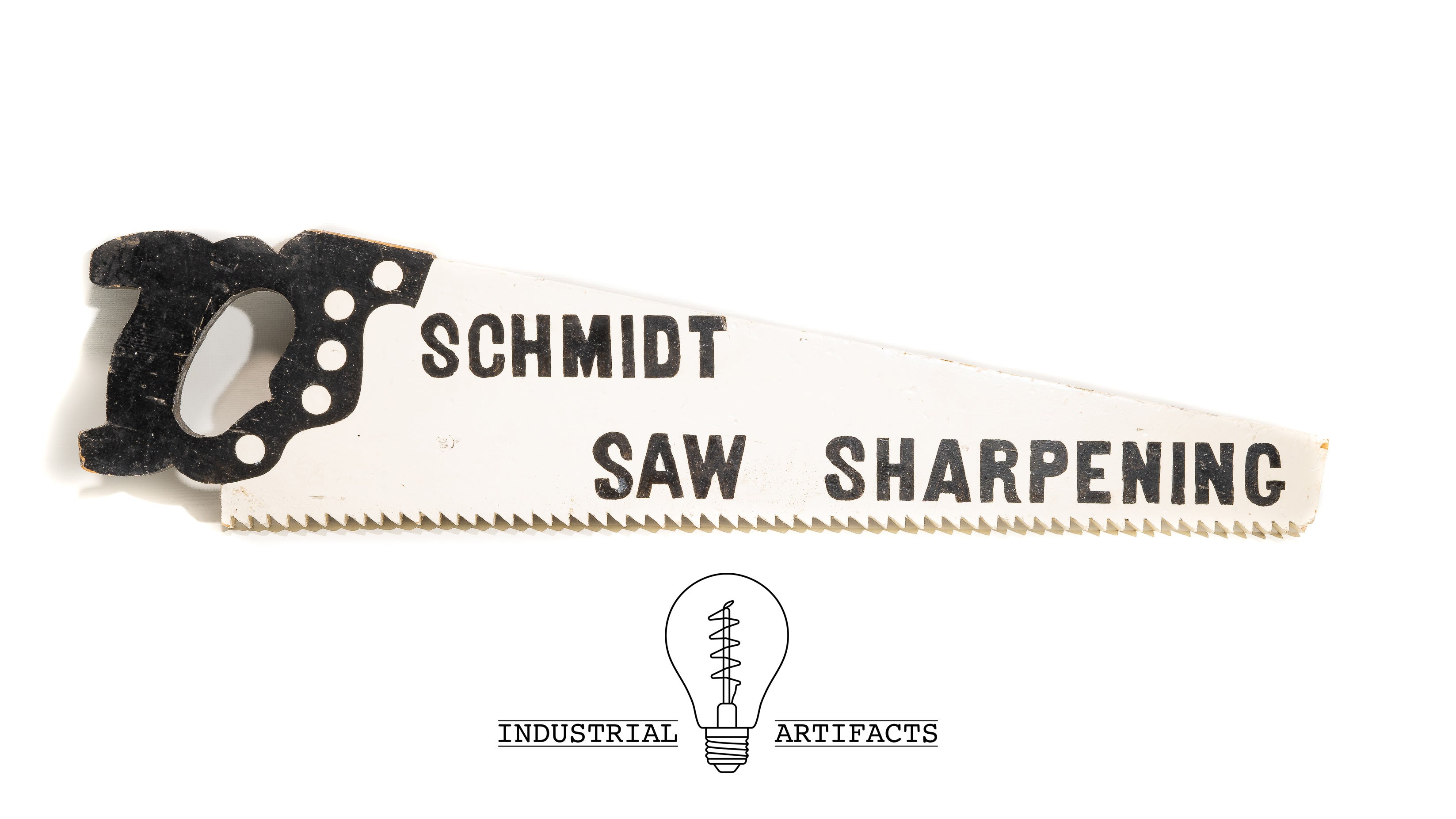 Figural Schmidt Saw Sharpening Trade Sign – Industrial Artifacts