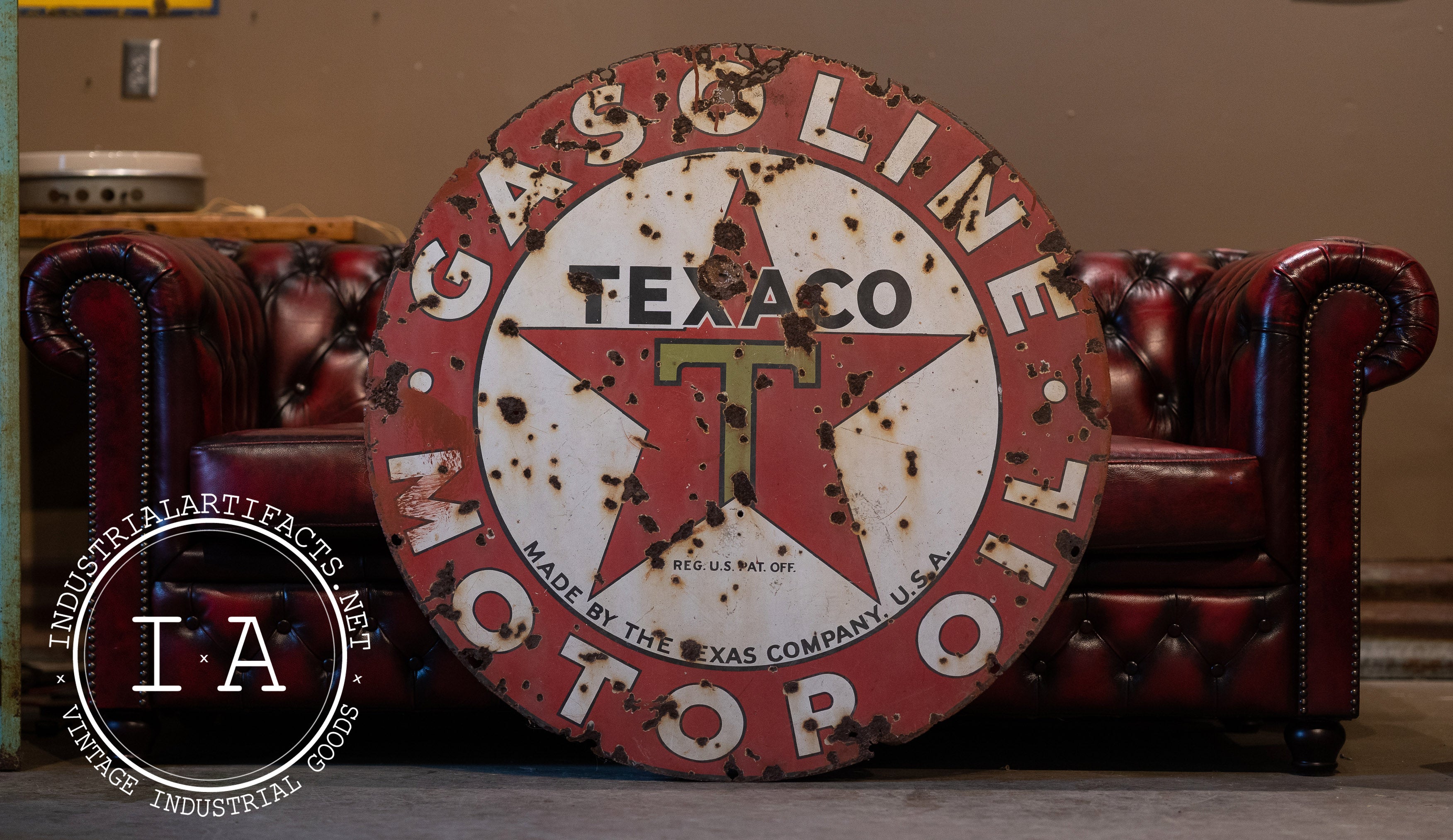 Antique Porcelain Texaco Advertising Sign – Industrial Artifacts