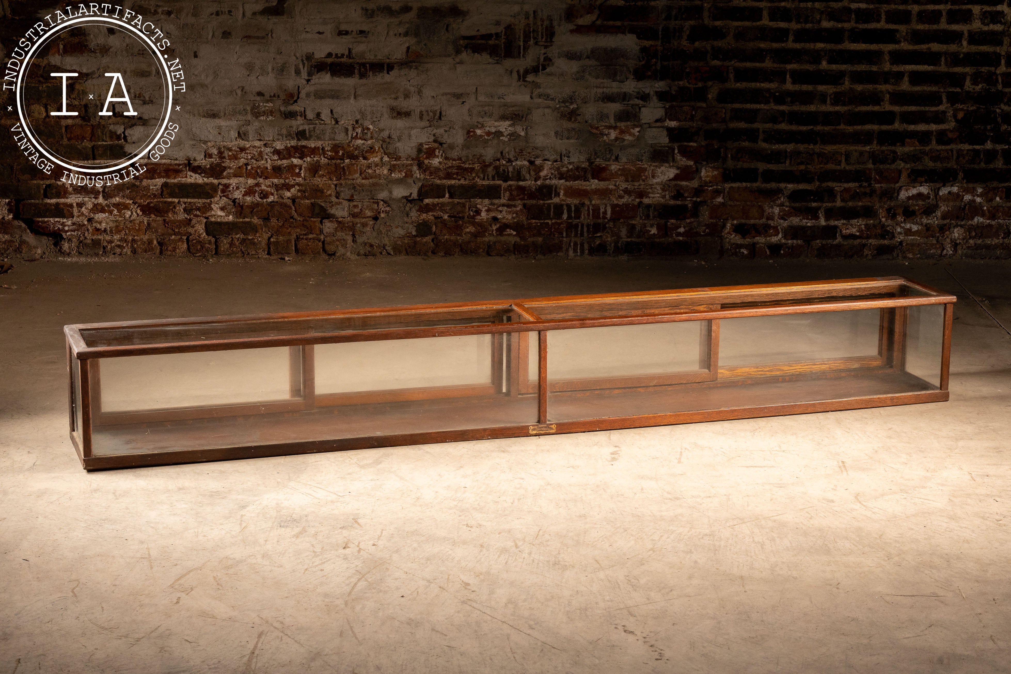Antique Long Glass Display Case – Industrial Artifacts
