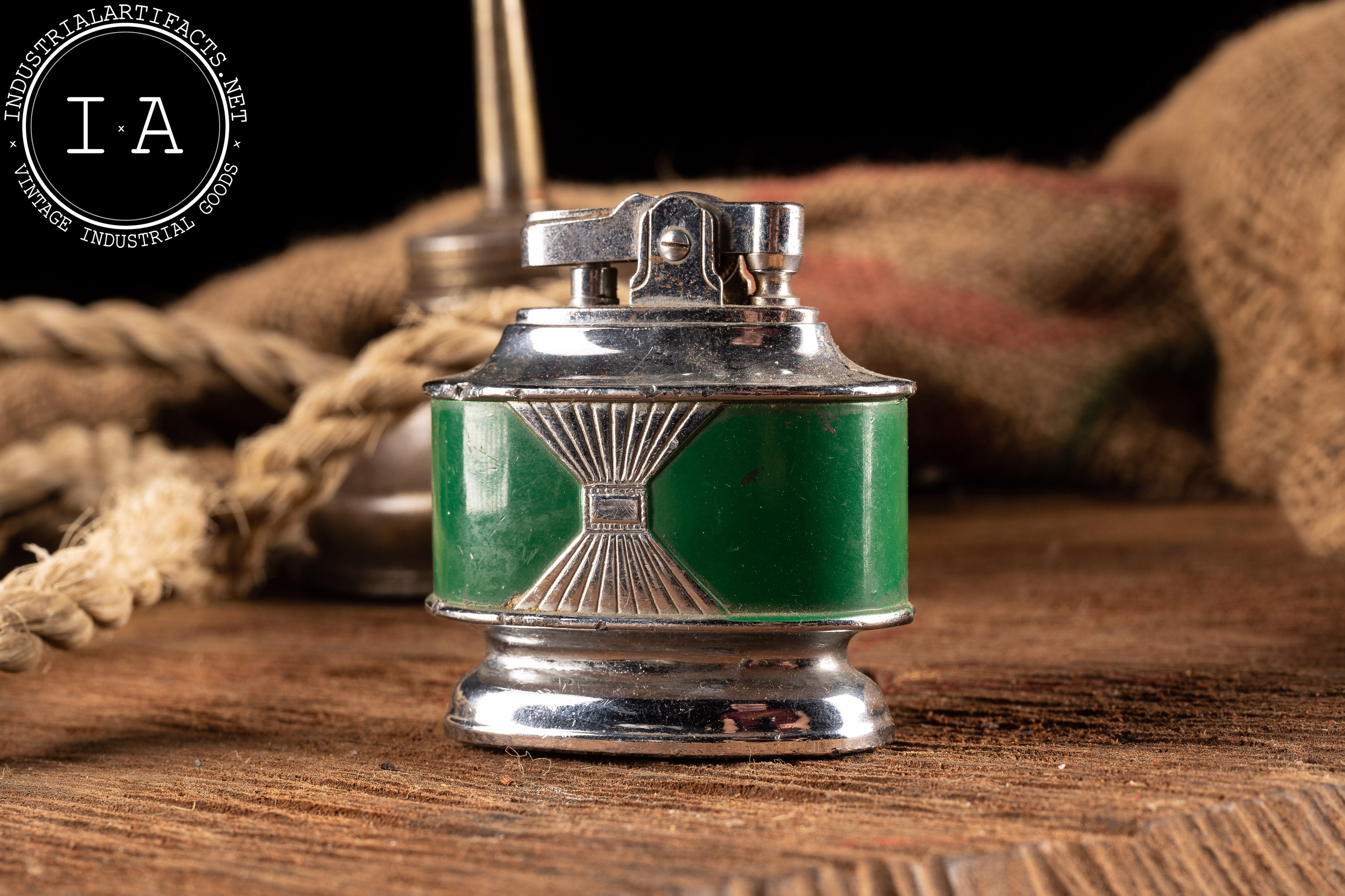 Vintage Emerald Green Lighter – Industrial Artifacts